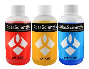 atlas scientific ph 4.00, 7.00, & 10.00 calibration solution 125ml - 4oz (pack of 3)