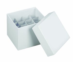 heathrow scientific hd2860m 15 and 50ml tube cardboard cryogenic box with lid, 145mm length x 145mm width x 122mm height (pack of 10)