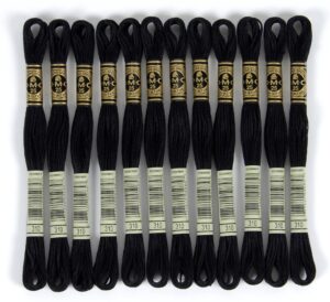 dmc 6-strand embroidery cotton floss, black (117-310)