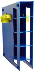 heathrow scientific manual pipette rack with 4 compartments, abs plastic, blue