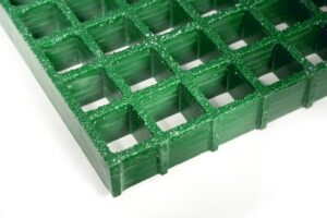 fibergrate corvex grating, green, grit-top, 1-1/2 thick, 4' wide, 6' long, 1-1/2 x 1-1/2 openings