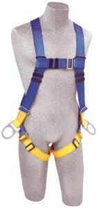 3m protecta first ab17540 fall protection 5-point adjustment full body harness with back and side d-rings, universal, 310-pound, blue/yellow