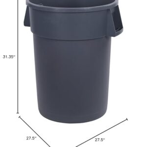 Carlisle FoodService Products 34104423 Bronco Round Waste Container Only, 44 Gallon, Gray