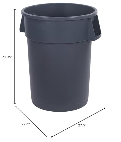 Carlisle FoodService Products 34104423 Bronco Round Waste Container Only, 44 Gallon, Gray