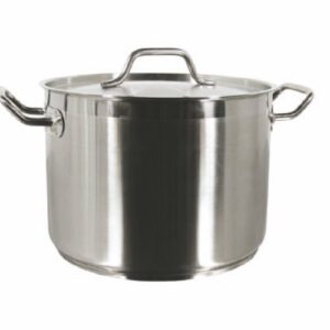 thunder group 12 quart 18/8 steel stock pot w/lid, comes in each