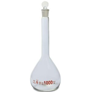 1000ml volumetric flask, with ground stopper, karter scientific 213w12 (single)