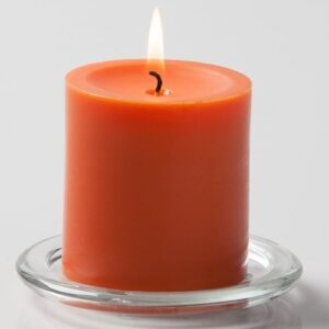 richland® 3" x 3" hand poured orange pillar candle