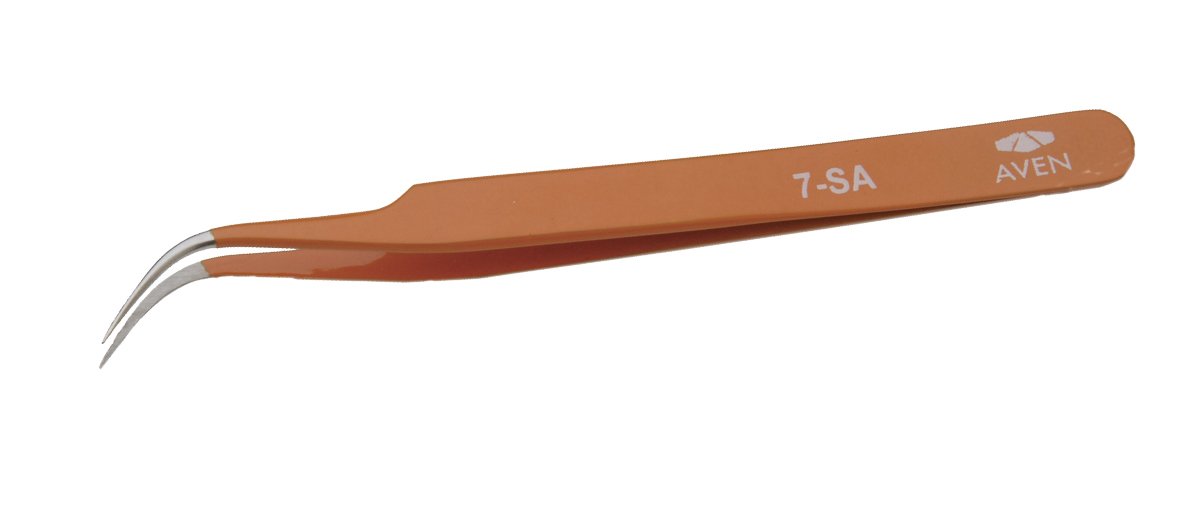 Aven 18072EZ E-Z Pik Style 7 Precision Tweezer, Stainless Steel, 4-1/2" Length