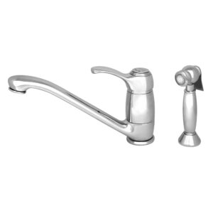 whitehaus wh23574-poch metrohaus 9-inch single lever faucet with matching side spray, polished chrome