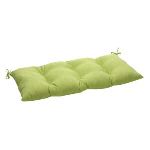 pillow perfect pompeii solid indoor/outdoor wicker patio sofa/swing cushion tufted, weather and fade resistant, 18.5" x 44", green