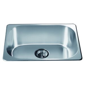 dawn 3233 top mount single bowl bar sink, polished satin finish