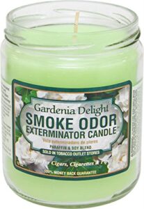 smoke odor exterminator 13oz jar candle, gardenia delight