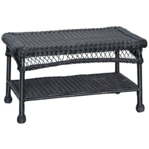 jeco black wicker patio furniture coffee table