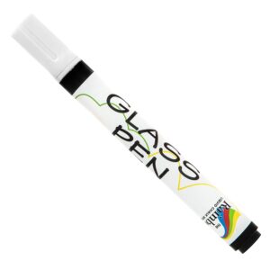 glass pen window marker: liquid chalk markers for glass, car marker or mirror pen with washable paint - car windows, storefront window, wedding, parade, party & holiday decorations (white, fine tip)