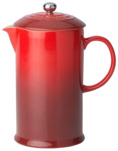 le creuset stoneware french press, 34 oz., cerise