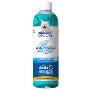 nylabone advanced oral care dog water additive for dental care - liquid tartar remover - dog breath freshener & teeth-cleaning liquid (16 oz.)