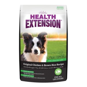 health extension original chicken & brown rice dry dog food (4 lb / 1.81 kg) - protein-packed formula with probiotics, omega 3 for holistic health in dogs of all life stages ​