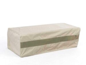 covermates outdoor rectangular ottoman cover - water resistant polyester, drawcord hem, mesh vents, seating and chair covers, 48w x 28d x 18h, khaki