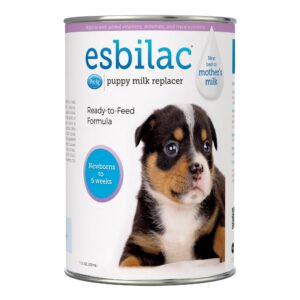 petag esbilac puppy milk replacer liquid - 11 oz - ready-to-feed puppy formula with vitamins for puppies newborn to six weeks old - easy to digest