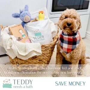 Teddy Needs A Bath! Premium Quality Washer Bag/Dryer Bag, Laundry Bag for Toys, Dolls, Plush Animals and Delicate Clothes, Suitable for Washer and Dryers, (20” x 30”) - 100% Cotton - Large