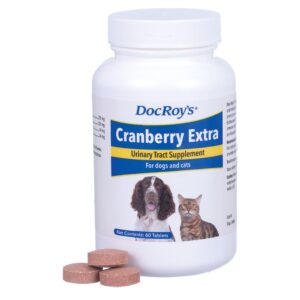 doc roy's cranberry extra for dogs & cats - 60ct