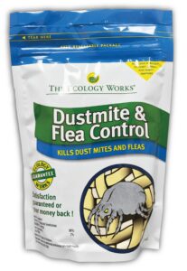 the ecology works - dust mite and flea control powder (2lb) - eliminate dust mites, fleas & reduce allergies, gentle hypoallergenic formula for fabric, furniture, pet beds & more