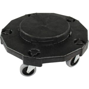 genuine joe gjo11586 trash receptacle round black dolly