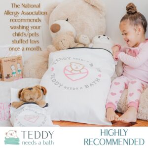 Teddy Needs A Bath! Premium Quality Washer Bag/Dryer Bag, Laundry Bag for Toys, Dolls, Plush Animals and Delicate Clothes, Suitable for Washer and Dryers, (20” x 30”) - 100% Cotton - Large