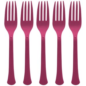 berry plastic heavy weight forks (20 count) - premium disposable plastic cutlery, perfect for home use and all kinds of occasions