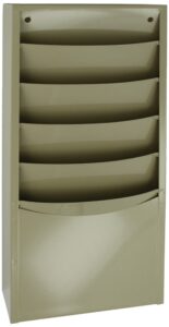 durham 403-75 tan cold rolled steel 5 contour pocket vertical literature rack, 9-3/4" width x 20-1/4" height x 4-1/8" depth