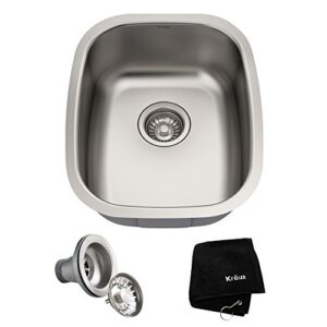 15 inch undermount single bowl 18 gauge stainless steel kitchen sink