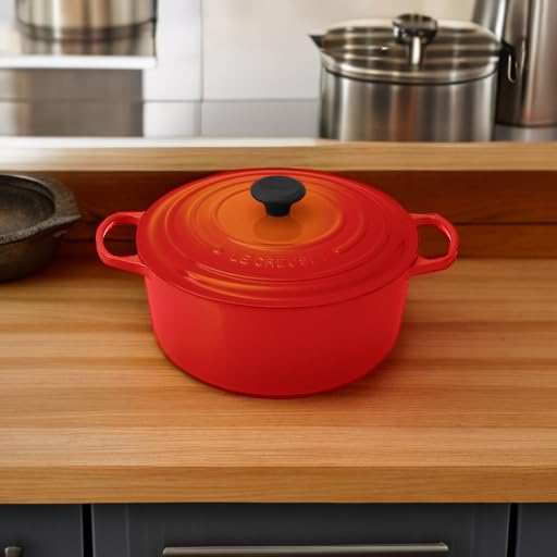 Le Creuset Enameled Cast Iron Signature Round Dutch Oven, 7.25 qt., Flame