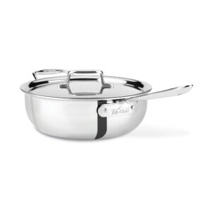 all-clad stainless steel 5-ply dishwasher safe 4 qt. essential pan with lid