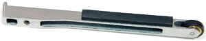 dynabrade (11202) contact arm assembly | 5/8" diameter x 1/8" wide, rubber wheel, with 1/4" (6 mm) wide platen | for 1/4" (6 mm) wide x 18" (457 mm) long belts