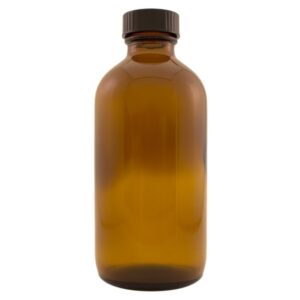 tcllka amber boston round glass bottle w/cap 8 oz ea y