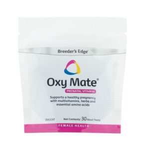 revival animal health breeder's edge oxy mate - prenatal supplement for dogs & cats - 30ct meat treats