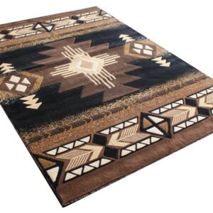 Concord Global Trading South West Native American Area Rug Design C318 Black (8 Feet X 10 Feet)