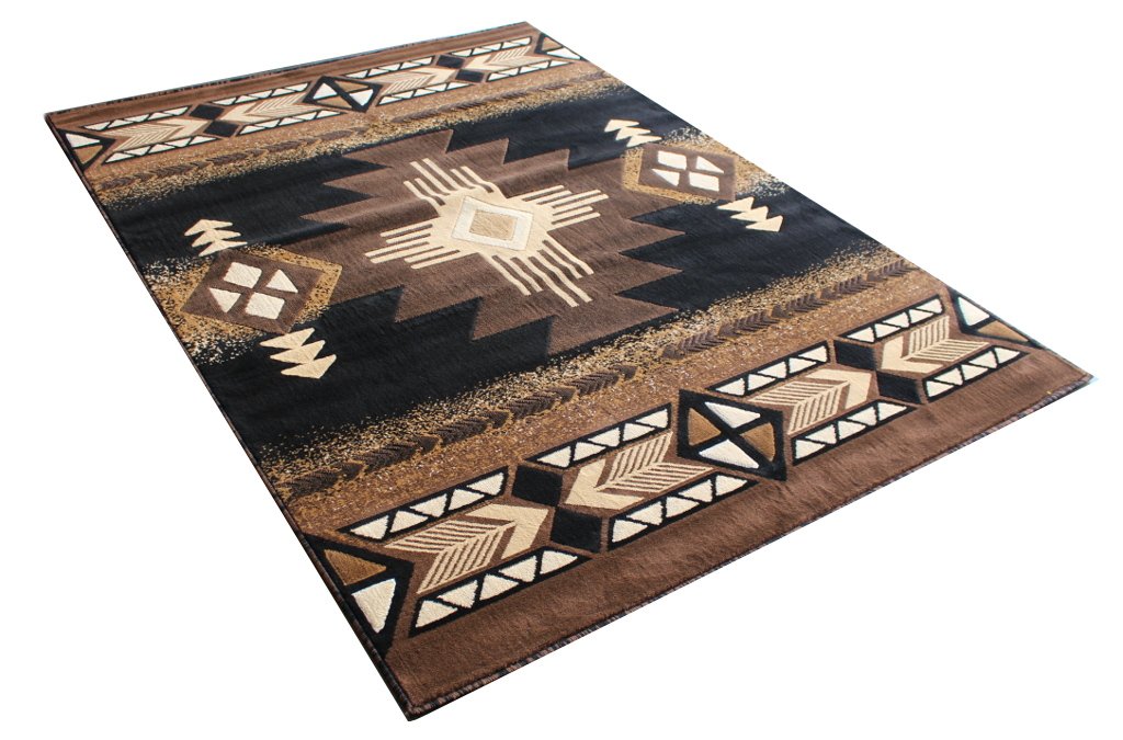 Concord Global Trading South West Native American Area Rug Design C318 Black (8 Feet X 10 Feet)