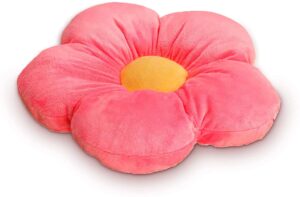 butterfly craze daisy lounge flower pillow for teens & kids - medium 20 inches, cozy & stylish floor cushion, perfect seating solution, machine washable aesthetic decor, plush microfiber, pink