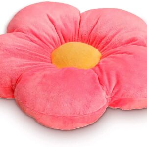 Butterfly Craze Daisy Lounge Flower Pillow for Teens & Kids - Medium 20 Inches, Cozy & Stylish Floor Cushion, Perfect Seating Solution, Machine Washable Aesthetic Decor, Plush Microfiber, Pink