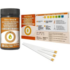 one step ph urine test strips, 100 strips, testing alkaline & acidity levels in the body, track & monitor your ph level using urine, highly accurate results in 60 seconds