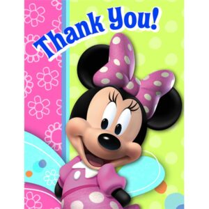 hallmark minnie mouse 'bow-tique' thank you notes w/ envelopes (8ct)