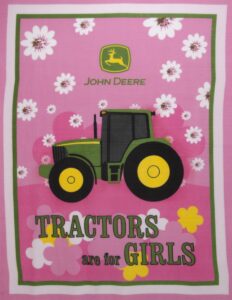 springs creative fabrics john deere fleece 59/60' wide 100% polyester 9yd d/r john deere tractors are for girls