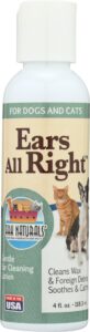 ark naturals ears all right gentle ear cleansing lotion for dogs, relieve issues with infection, allergies, odor and wax, natural botanical formula, 4 oz bottle