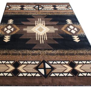 Concord Global Trading South West Native American Area Rug Design C318 Black (8 Feet X 10 Feet)