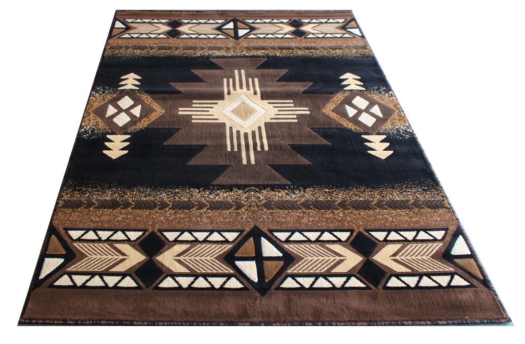 Concord Global Trading South West Native American Area Rug Design C318 Black (8 Feet X 10 Feet)