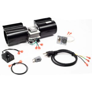 fireplaceblowersonline gfk-160 fireplace blower kit for heat n glo, hearth and home, quadra fire, gti, fasco, regency, royal, jakel, nordica, rotom | ball bearing, quiet, high air flow