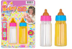 ja-ru magic baby doll bottles milk bottle and juice bottle, great baby doll accessories. set with 2 bottles. 701-1