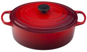 le creuset enameled cast iron signature oval dutch oven, 6.75 qt., cerise