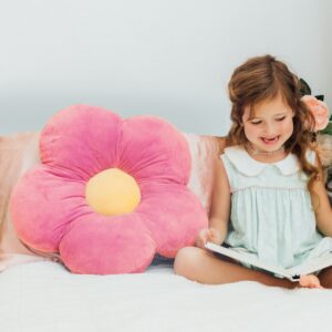 Butterfly Craze Daisy Lounge Flower Pillow for Teens & Kids - Medium 20 Inches, Cozy & Stylish Floor Cushion, Perfect Seating Solution, Machine Washable Aesthetic Decor, Plush Microfiber, Pink